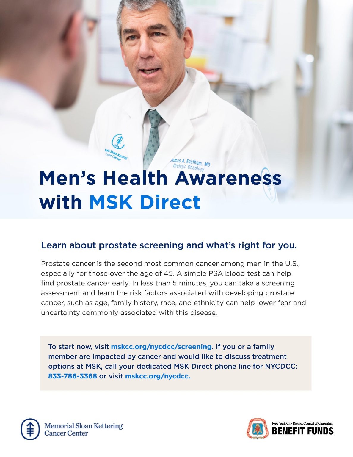 Men’s Health Awareness- Prostate Screening Information Courtesy of MSK ...
