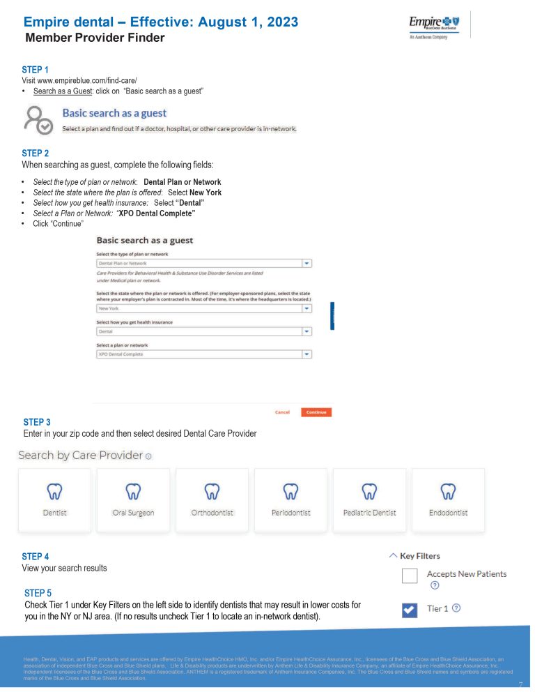 More Details Concerning Change in Dental Plan from ASO/SIDS to Empire ...